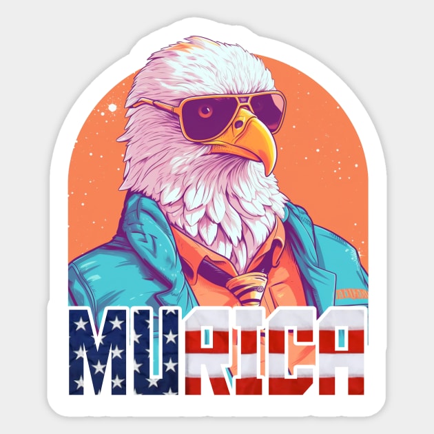 MURICA - Bald eagle number six - Funny - Sticker | TeePublic