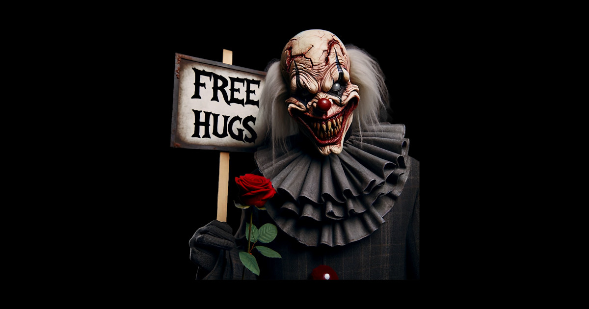 Free Hugs Scary Clown Valentine Halloween Horror - Valentines Day ...
