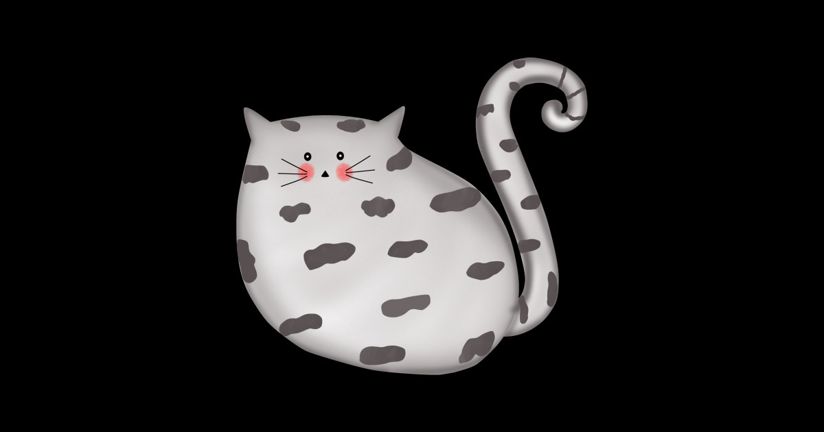 Cute fat little cat - Cat - Sticker | TeePublic
