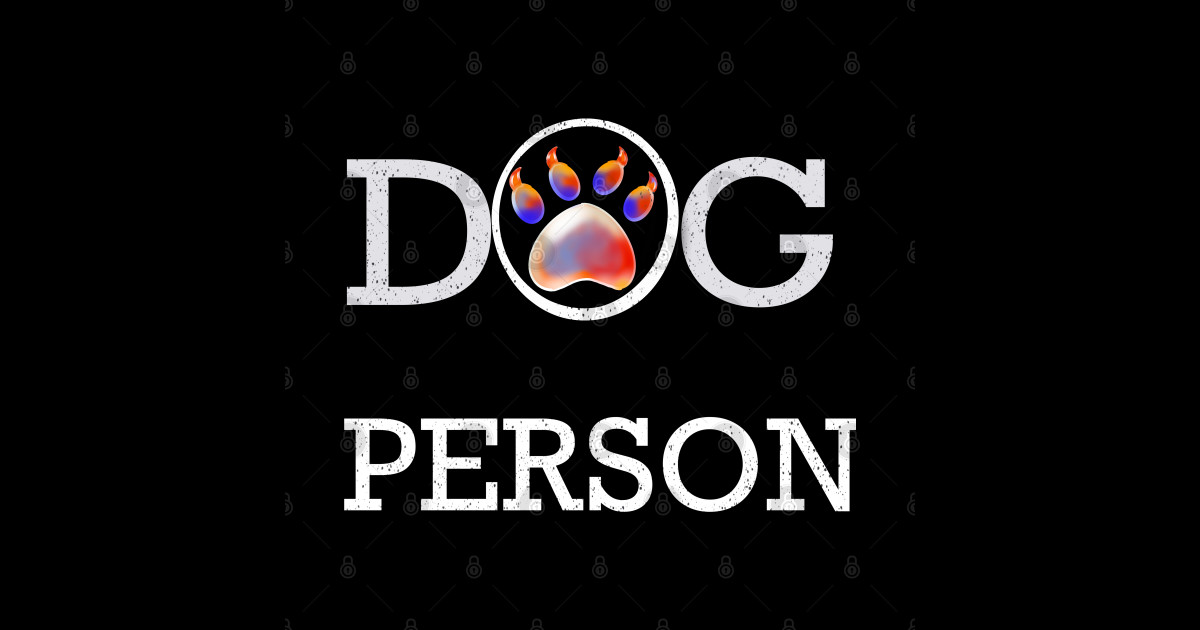 Distressed Dog person slogan with Cute Paw print pattern, psychedelic ...