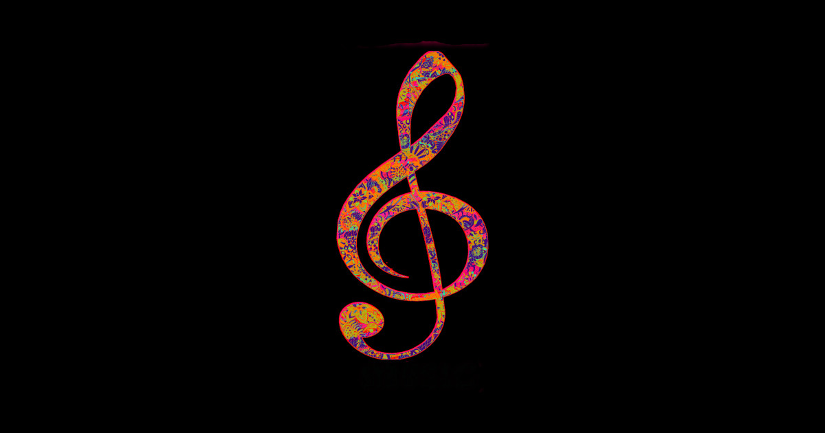 Psychedelic Music note 4 - Music - Sticker | TeePublic