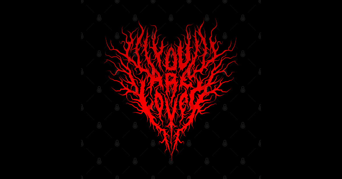 You are loved death metal design (red) - Death Metal - Sticker | TeePublic