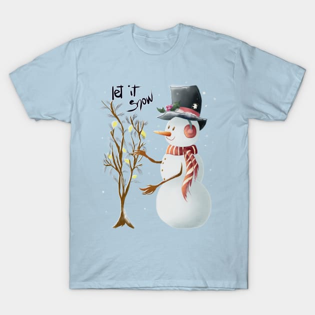 White Christmas - Snowman Christmas - T-Shirt | TeePublic