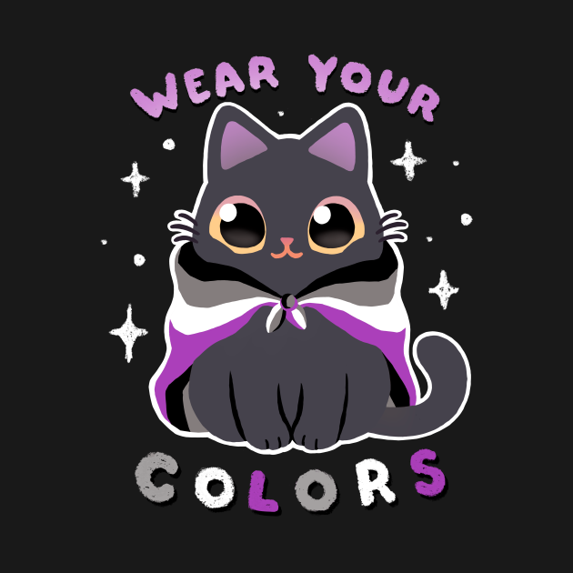 Asexual Lgbt Pride Cat Kawaii Rainbow Kitty Wear Your Colors