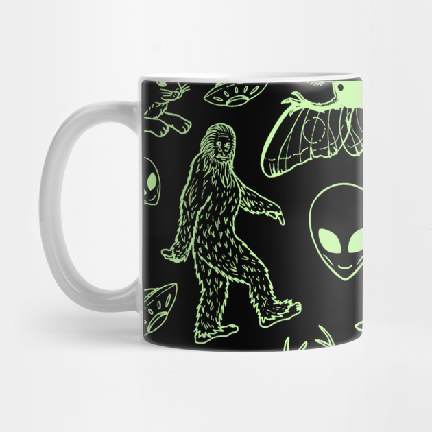 Cryptid Pattern with Green Lines - Cryptids - Mug | TeePublic