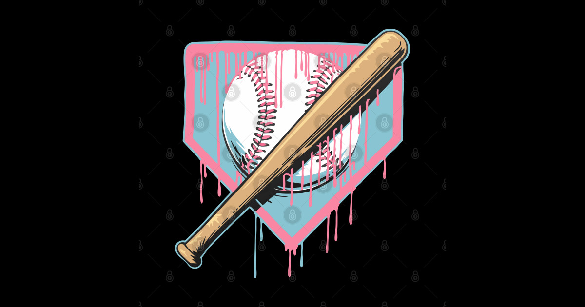 Cool Sport Baseball Home Plate Drip With Sprinkles Drip T-Shirt ...