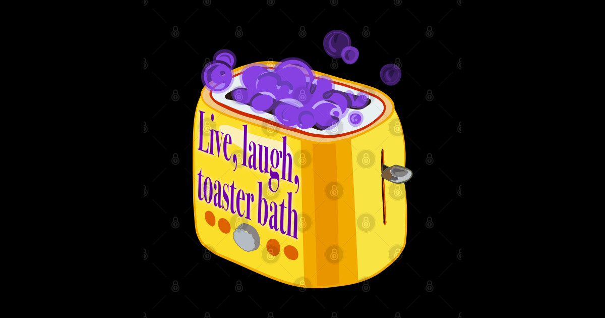 Retro inscription "Live, laugh, toaster bath" - Toaster Bath - Sticker ...