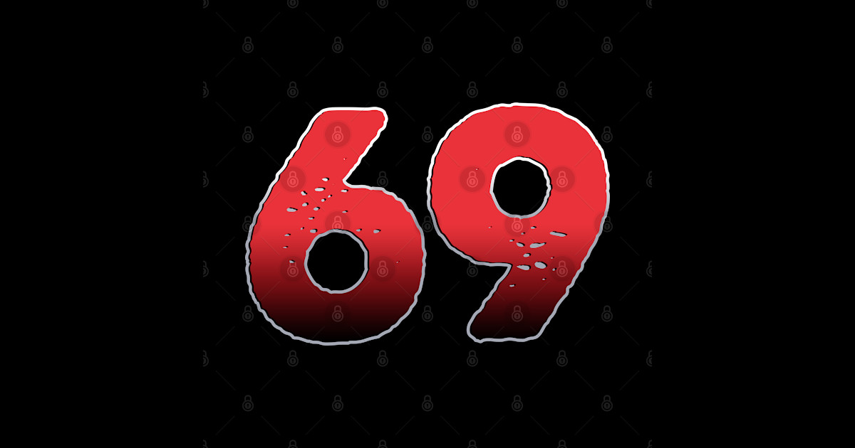 69 // Vintage Retro Typhography Style - 69 - Sticker | TeePublic