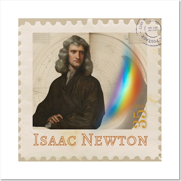 Sir Isaac Newton Vintage Style Stamp Design - Newton - Posters and Art ...