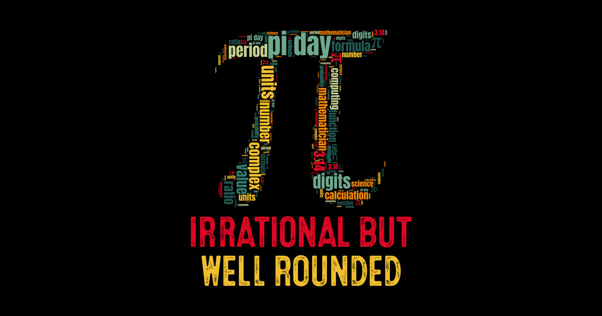 Retro Pi Day Funny Math Equation Irrational But Well Rounded ...