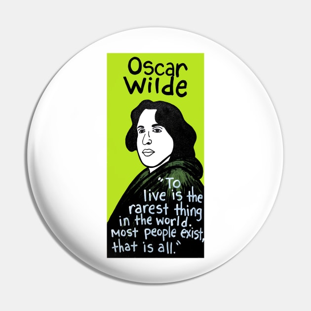 Oscar Wilde pop folk art - Oscar Wilde - Pin | TeePublic