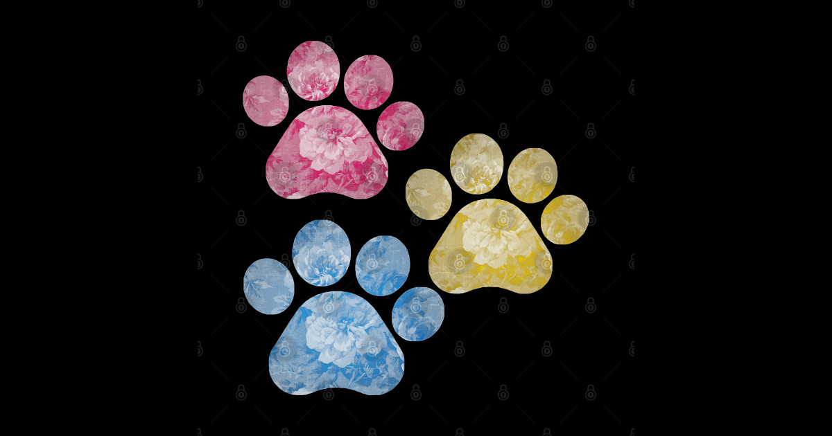 Subtle Floral Paw Prints Flag - Pansexual Flag - Magnet | TeePublic