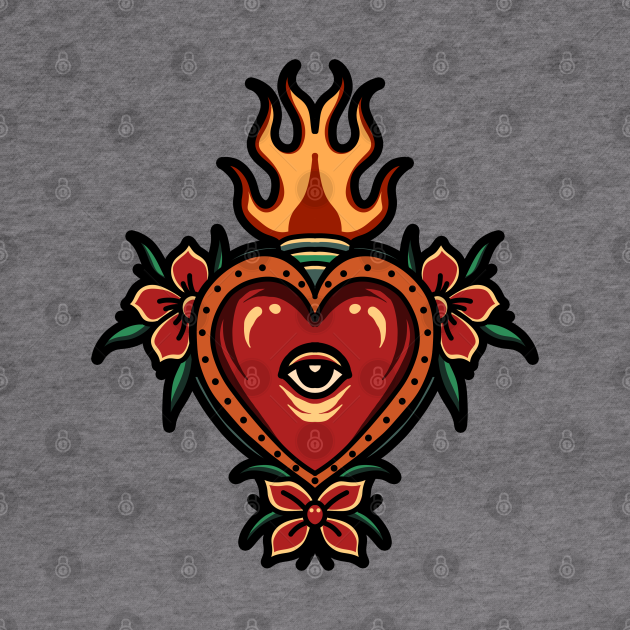 burning heart tattoo - Tattoo - Hoodie | TeePublic
