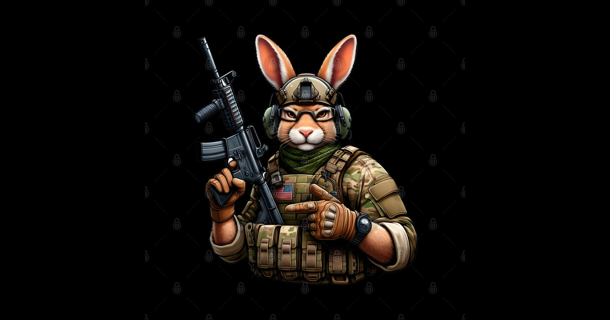 Tactical Rabbit - Rabbit - Sticker | TeePublic