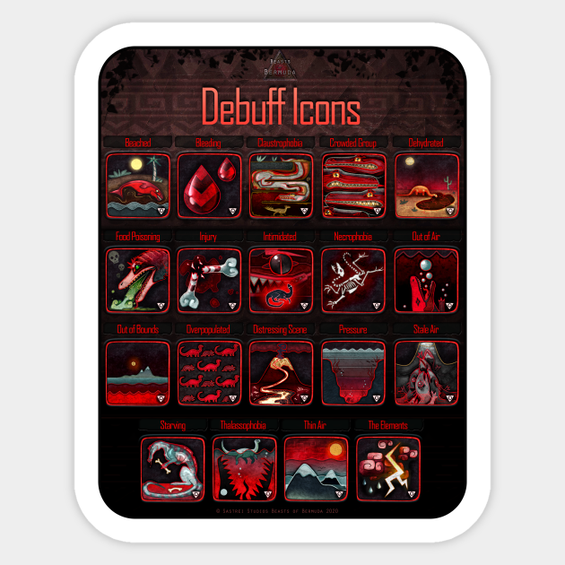 Debuff Icons Collection - Beasts Of Bermuda - Sticker | TeePublic