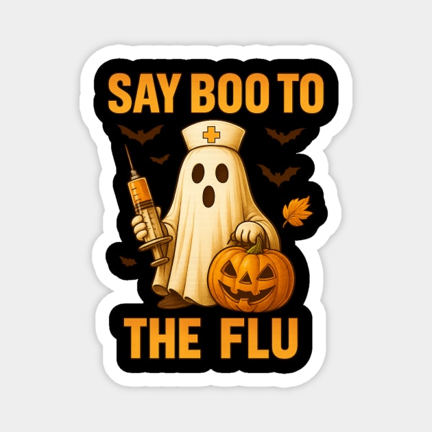 Say Boo to the Flu – Cute Ghost Nurse Halloween Pumpkin - Boo To The ...