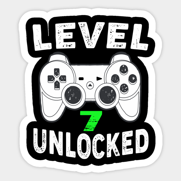 Level 7 Unlocked - Level 7 Unlocked Gamer Birthday Gift - Sticker ...