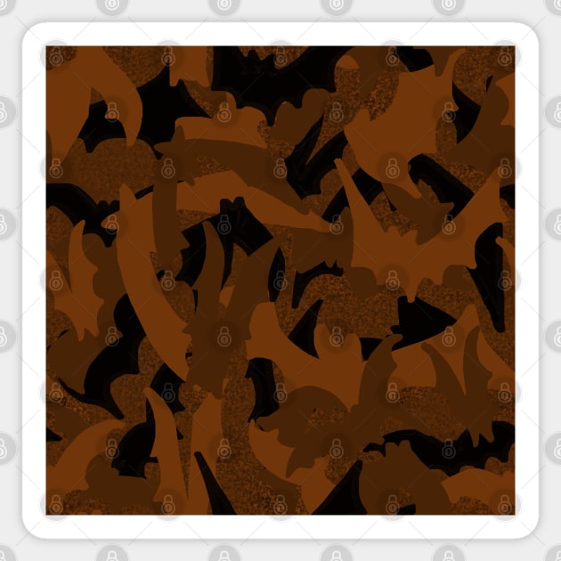 Spooky Camo Bats in Orange - Bats - Sticker | TeePublic