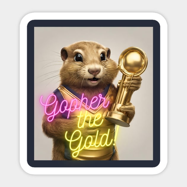 Gopher the Gold! - Gopher - Sticker | TeePublic
