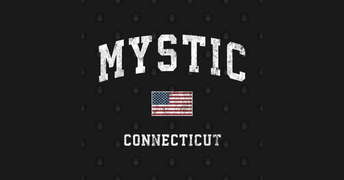 Mystic Connecticut CT Vintage American Flag Sports Design - Connecticut ...