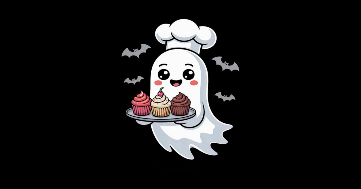 Cute Ghost Chef Baker Halloween Spooky Baking Costume - Halloween ...