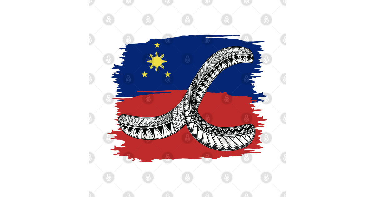 Philippine Flag Tribal line Art / Baybayin word TA - Baybayin - T-Shirt ...