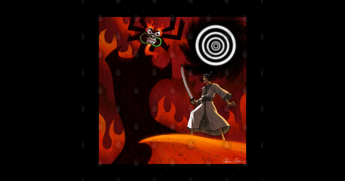 Samurai Jack vs Aku - Samurai Jack - Sticker | TeePublic