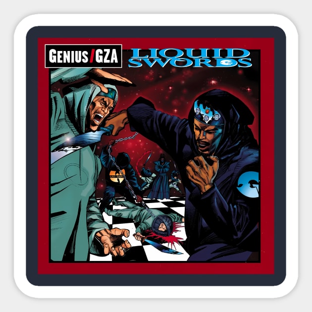 Liquid Swords Red Frame - Wutangclan - Sticker | TeePublic