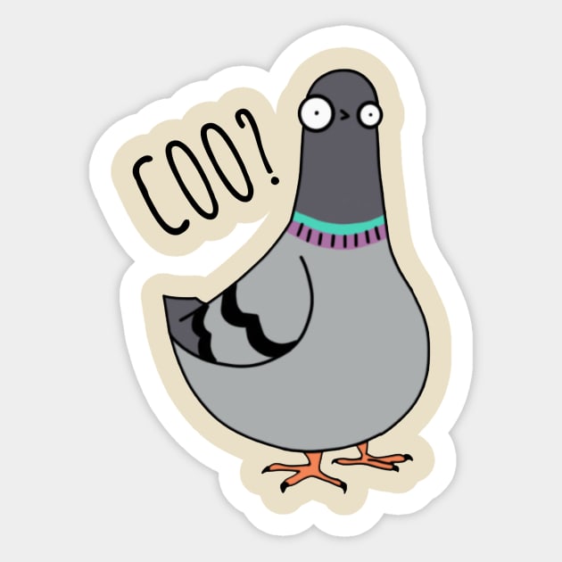 Coo? Cute Cartoon Pigeon - Pigeons - Sticker | TeePublic