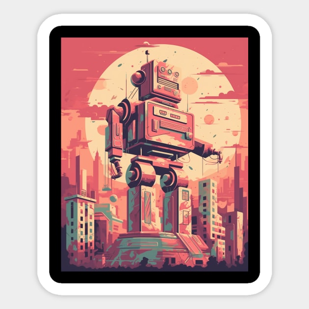 Retro-Futuristic Robots - Robot - Sticker | TeePublic