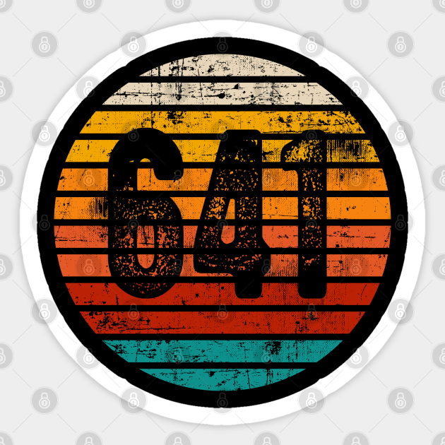 Distressed Vintage Sunset 641 Area Code - 641 Area Code - Sticker ...