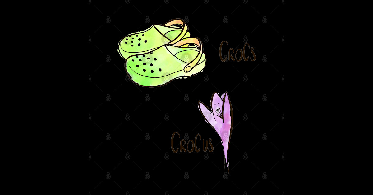 Crocs and Crocus watercolor illustration - Crocs - Sticker | TeePublic