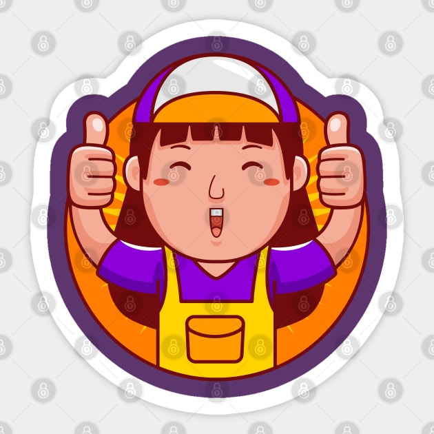 cute mechanic character - Mechanic - Sticker | TeePublic