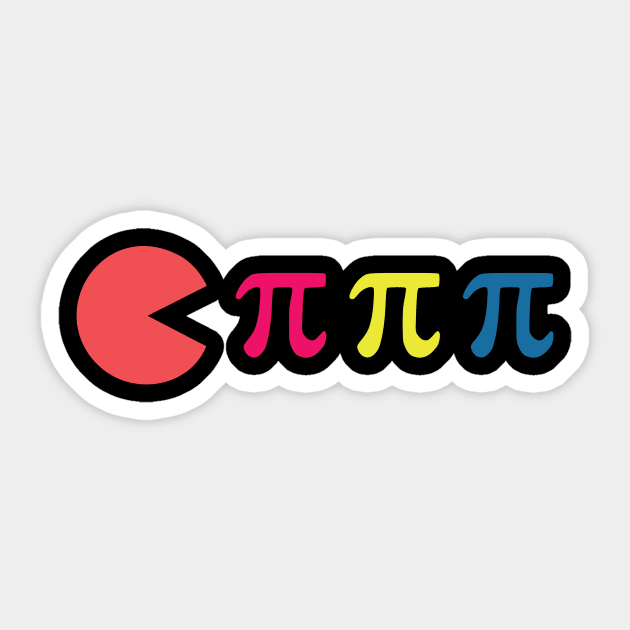 Pacman Eating Pi Funny - Pi Day - Sticker | TeePublic