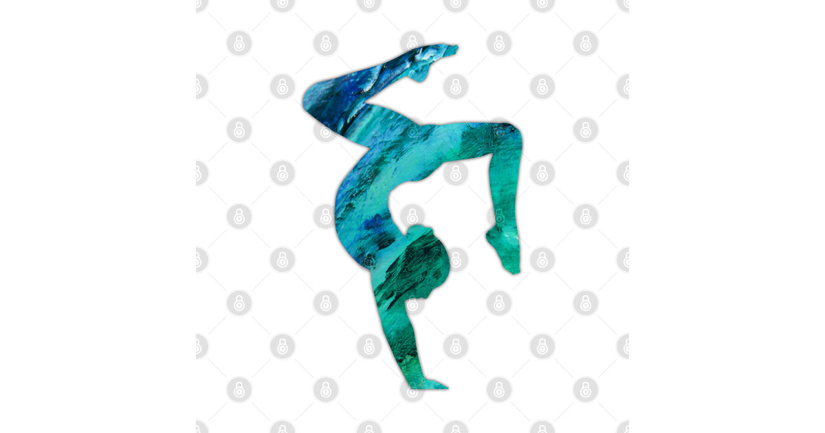 Gymnast Stag Handstand Blue - Gymnastics - T-Shirt | TeePublic