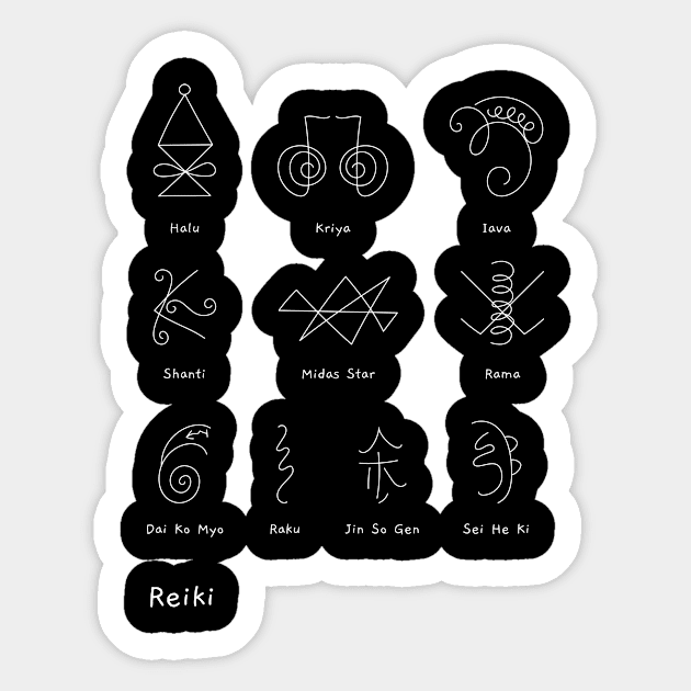 Hand drawn Reiki symbols - Reiki - Sticker | TeePublic