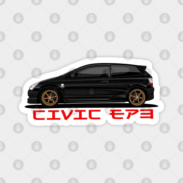 Honda Civic Ep3 Vector art - Car - Magnet | TeePublic