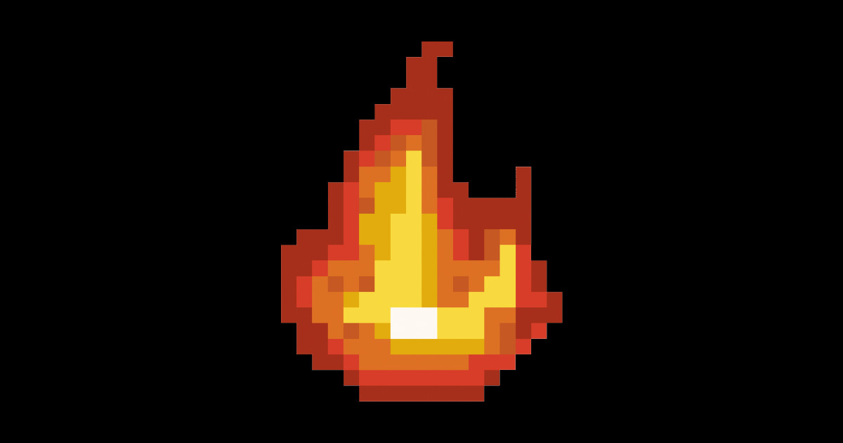 Pixel Art Flame Fire Sticker Teepublic