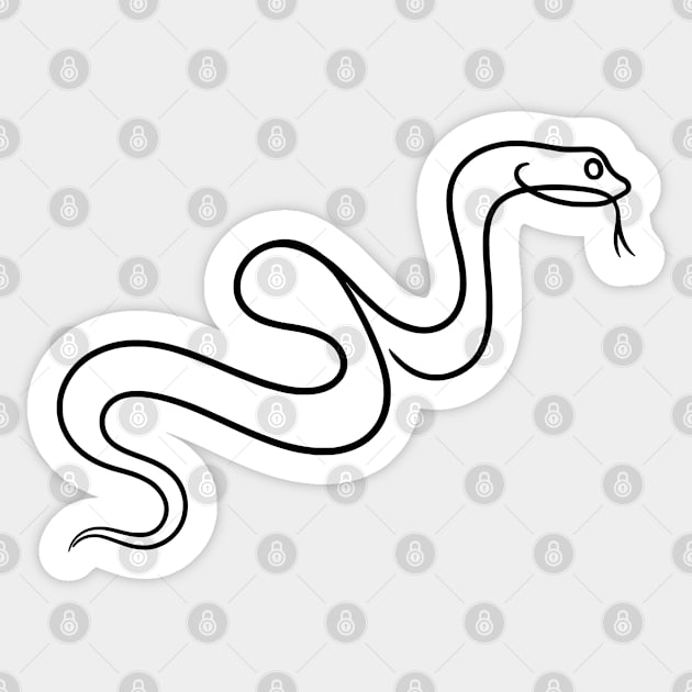 Snake Line Drawing - Snake - Sticker | TeePublic