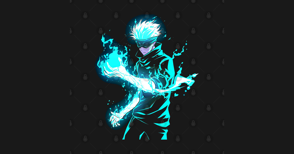 Gojo Satoru Blue Flame Fan Art - Gojo Satoru - T-Shirt | TeePublic