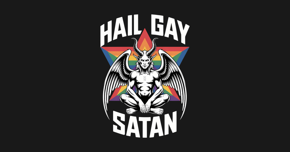 Funny Hail Gay Satan LGBT Goth Gay Pride Emo Gothic - Satan - T-Shirt ...