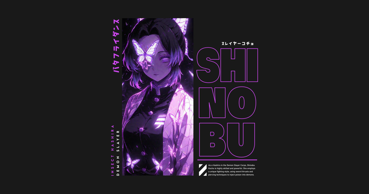 Demon Slayer Kocho Shinobu: Poison Butterfly - Demon Slayer - T-Shirt ...