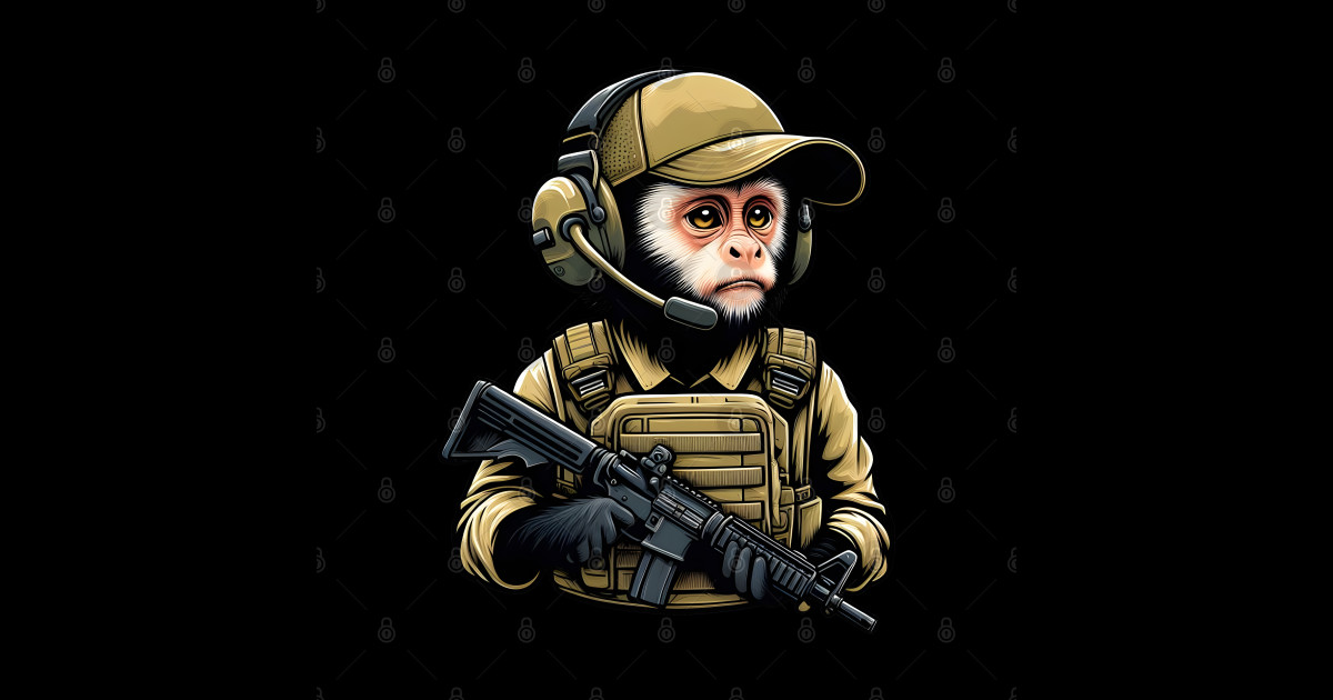 Tactical Monkey - Monkey - Magnet | TeePublic