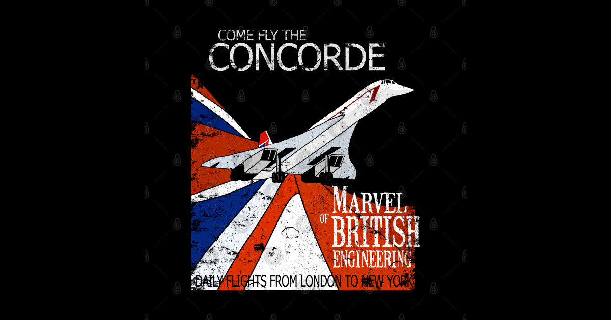 Concorde Supersonic Airliner Retro Vintage British Aircraft Design ...