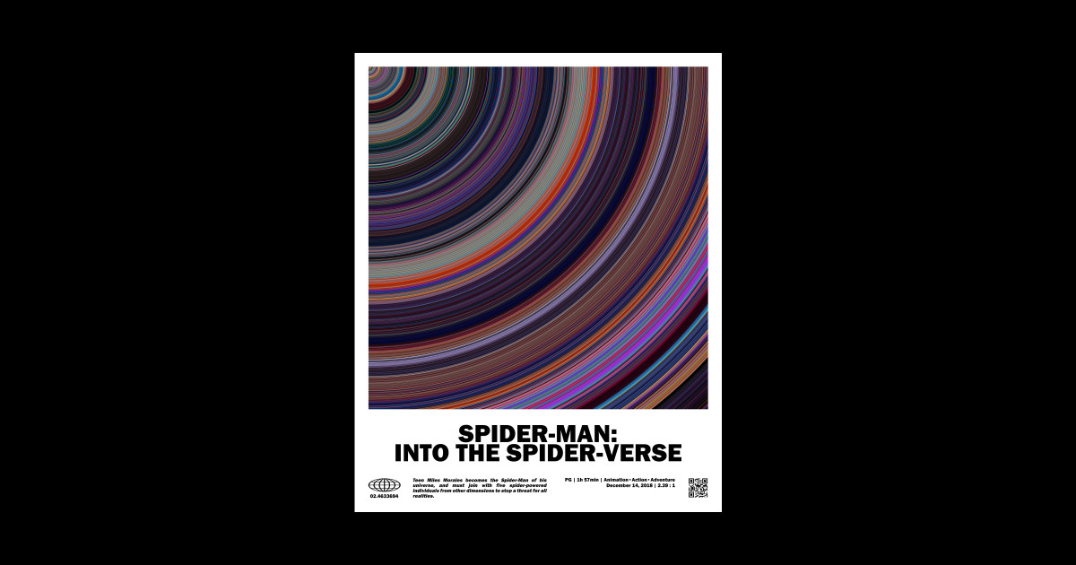 minimal_Into the Spiderverse Circular Movie - Barcode - Pin | TeePublic