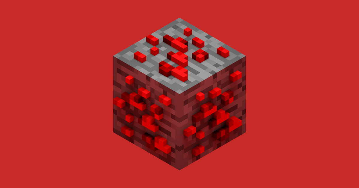 Minecraft Block Redstone Ore 3D - Minecraft Blocks - T-Shirt | TeePublic