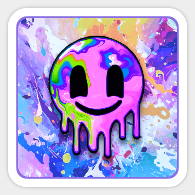 Paint Splatter Smiley - Smiley Face - Sticker | TeePublic