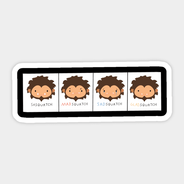 Sneaky Sasquatch Mood Chart - Sneaky Sasquatch - Sticker | TeePublic