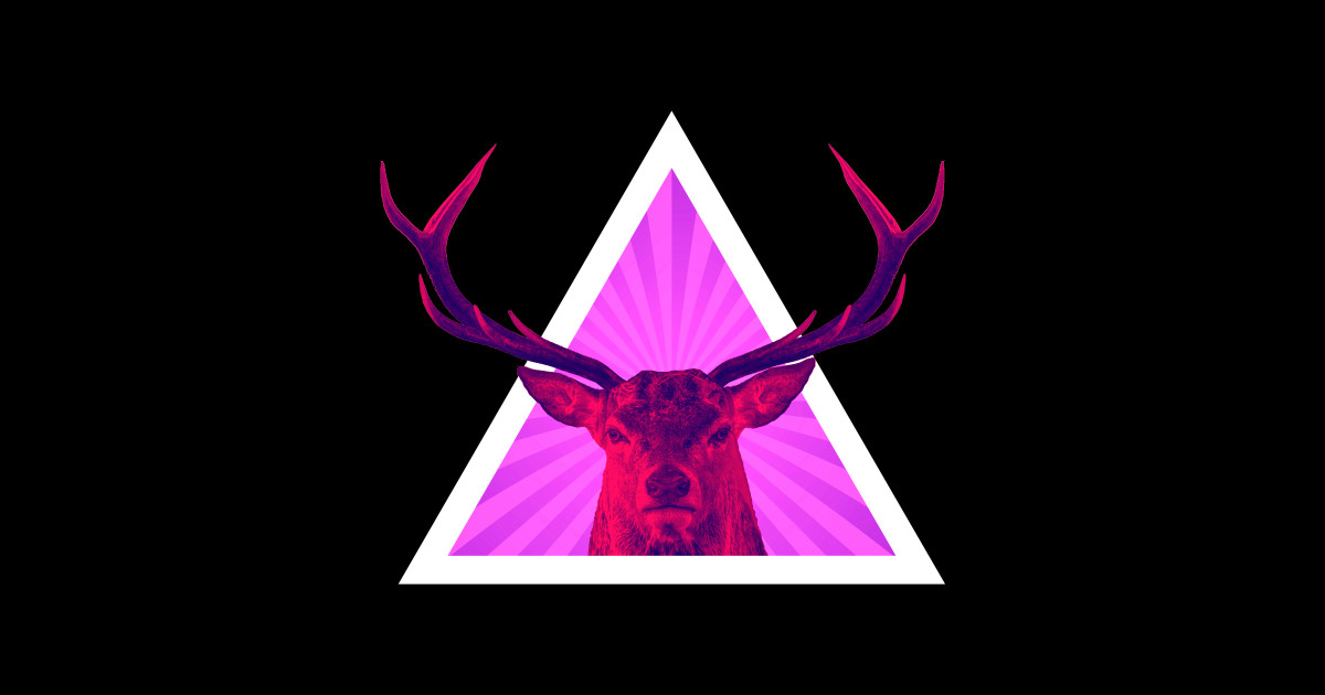 Deer - Deer Animal Triangle Cool Color - Sticker | TeePublic