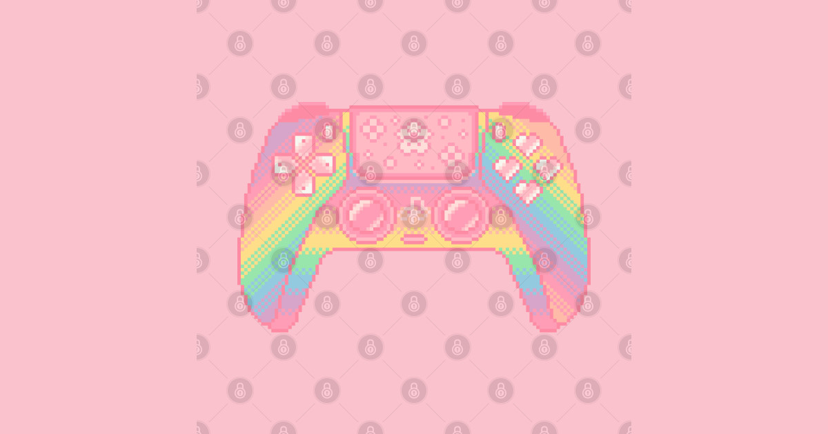 Rainbow Controller Pixel Art - Pixel Art - T-Shirt | TeePublic